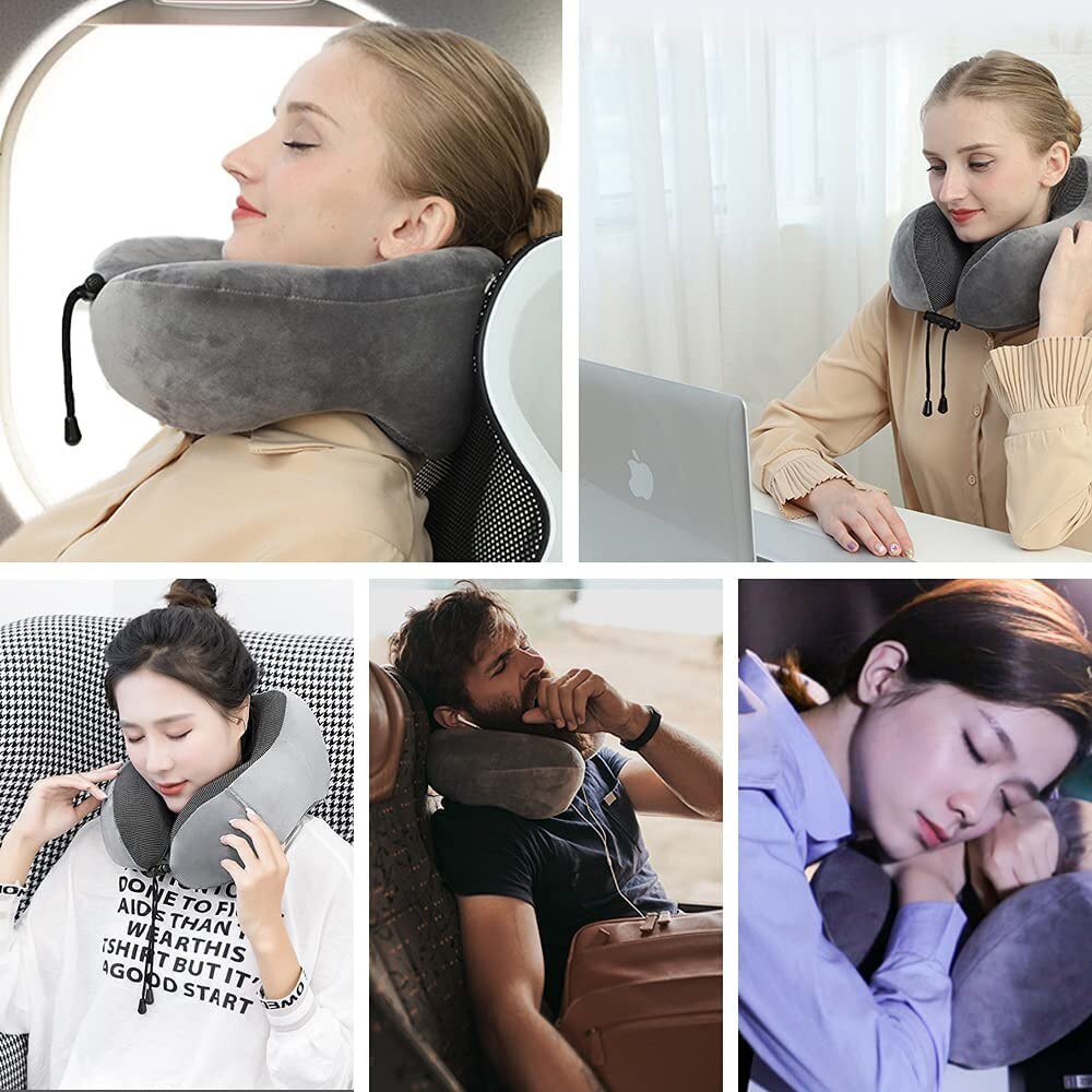 Tetiera de calatorie in forma de U, ergonomica, suport pentru cap si ...