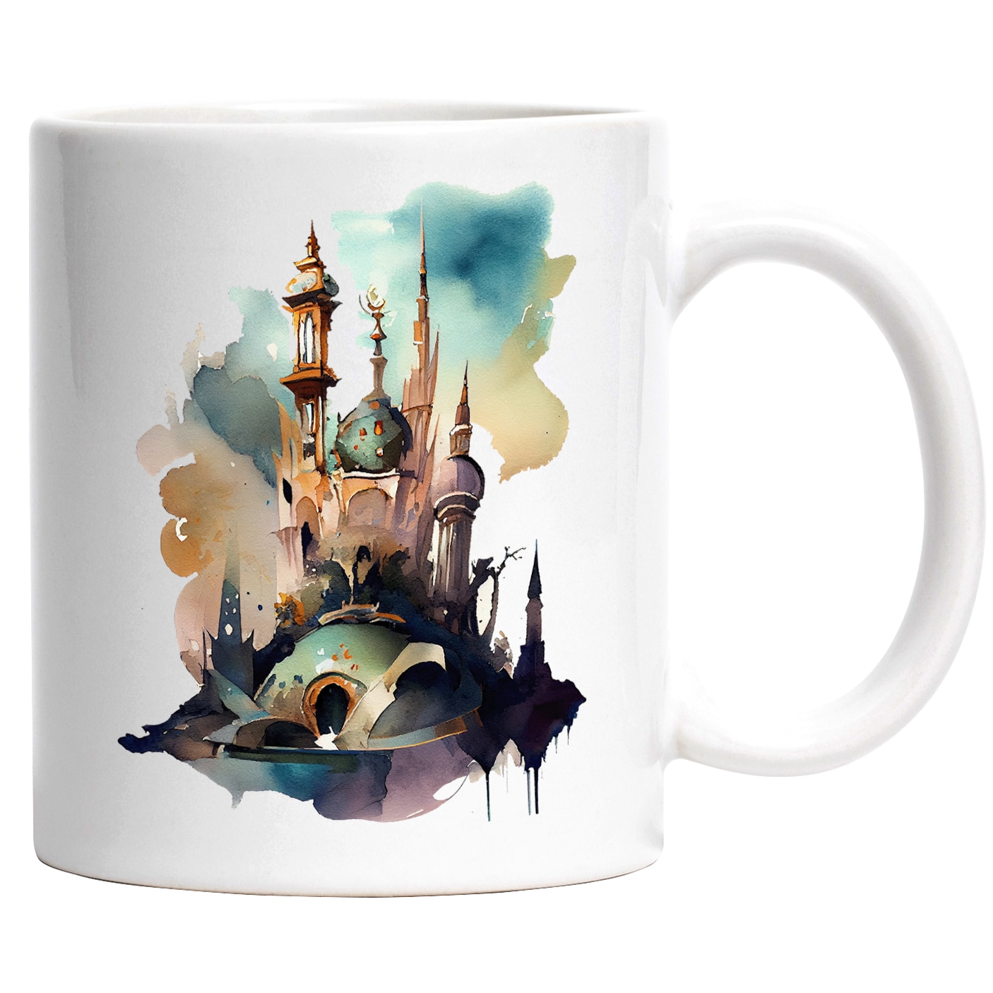 Cana Cu Priveliste Castel Cu Turnuri Stil Ciuperca, Caricatura, Desene ...