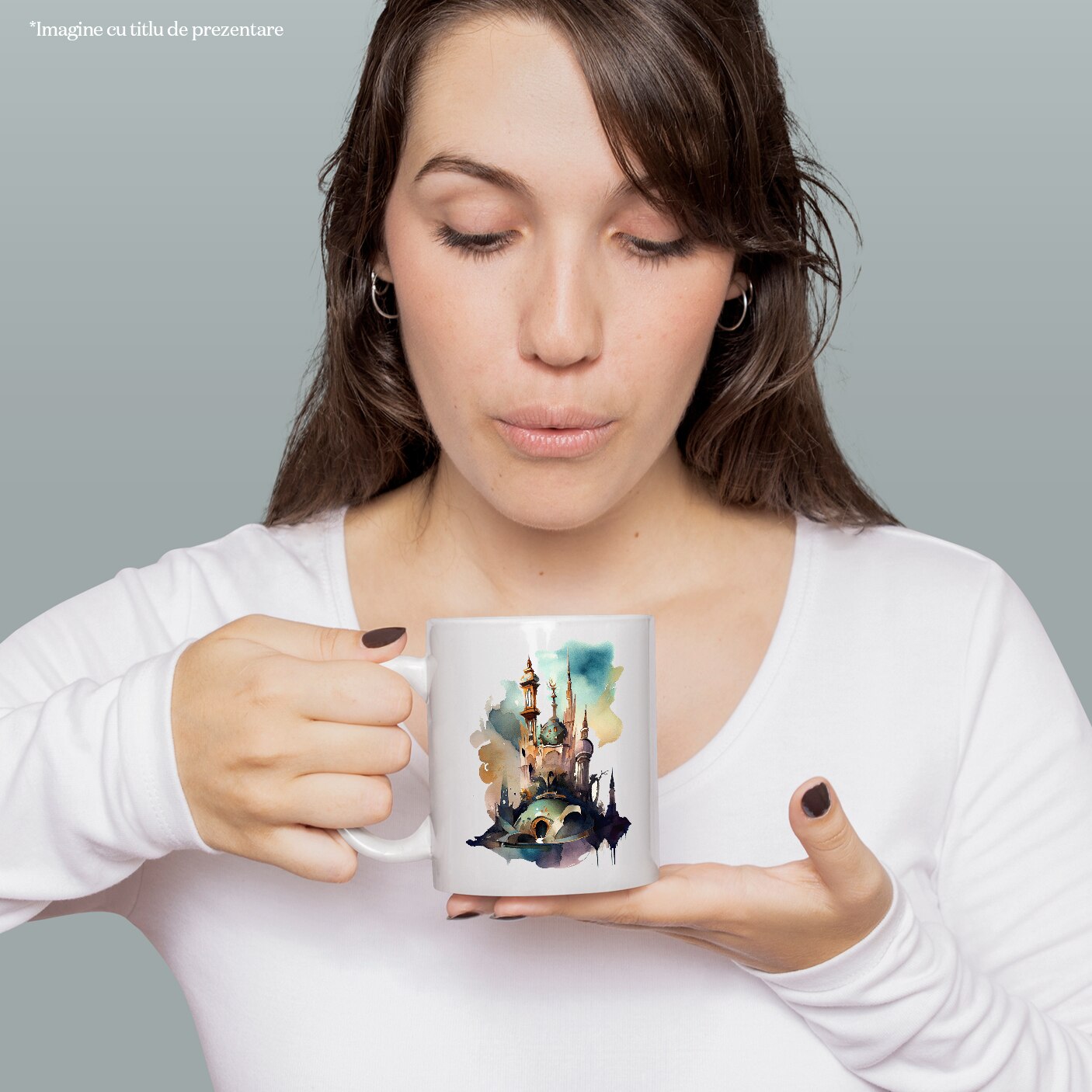 Cana Cu Priveliste Castel Cu Turnuri Stil Ciuperca, Caricatura, Desene ...