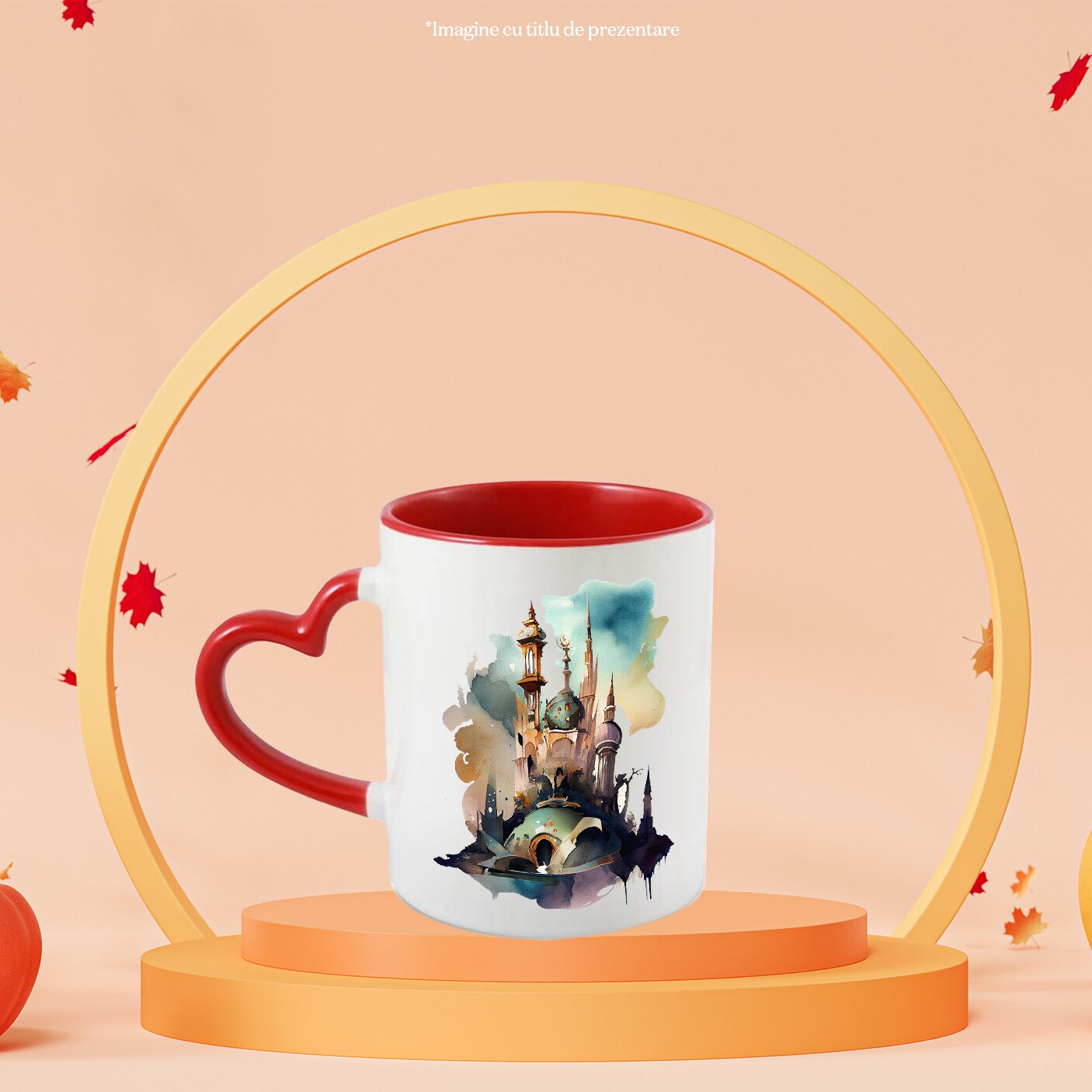 Cana Cu Priveliste Castel Cu Turnuri Stil Ciuperca, Caricatura, Desene ...