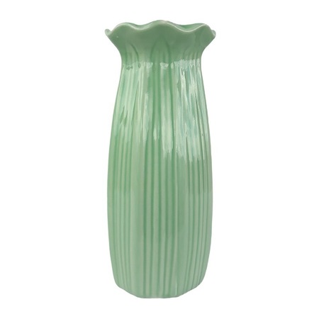 Vaza Decorativa, Ceramica, Dungi Reliefate, 8X18cm, Verde Ou de Rata ...