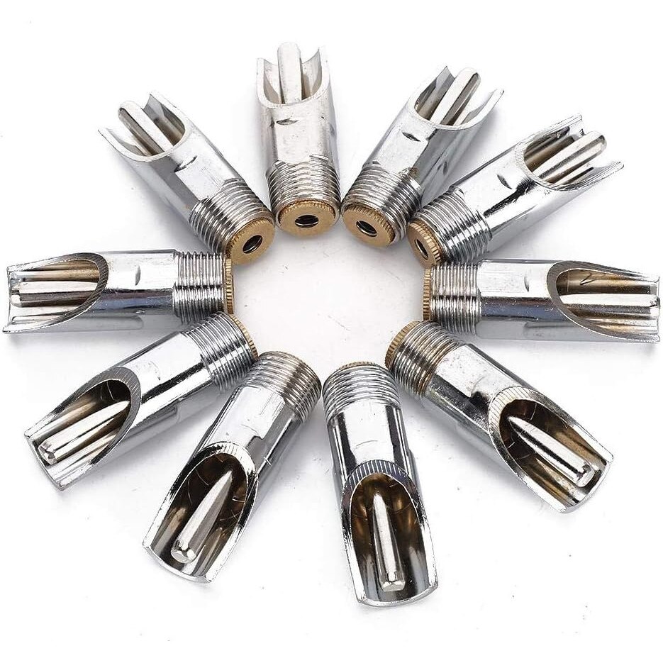 Set 10 accesorii cap furtun, Metal, 20mm, Argintiu - eMAG.ro