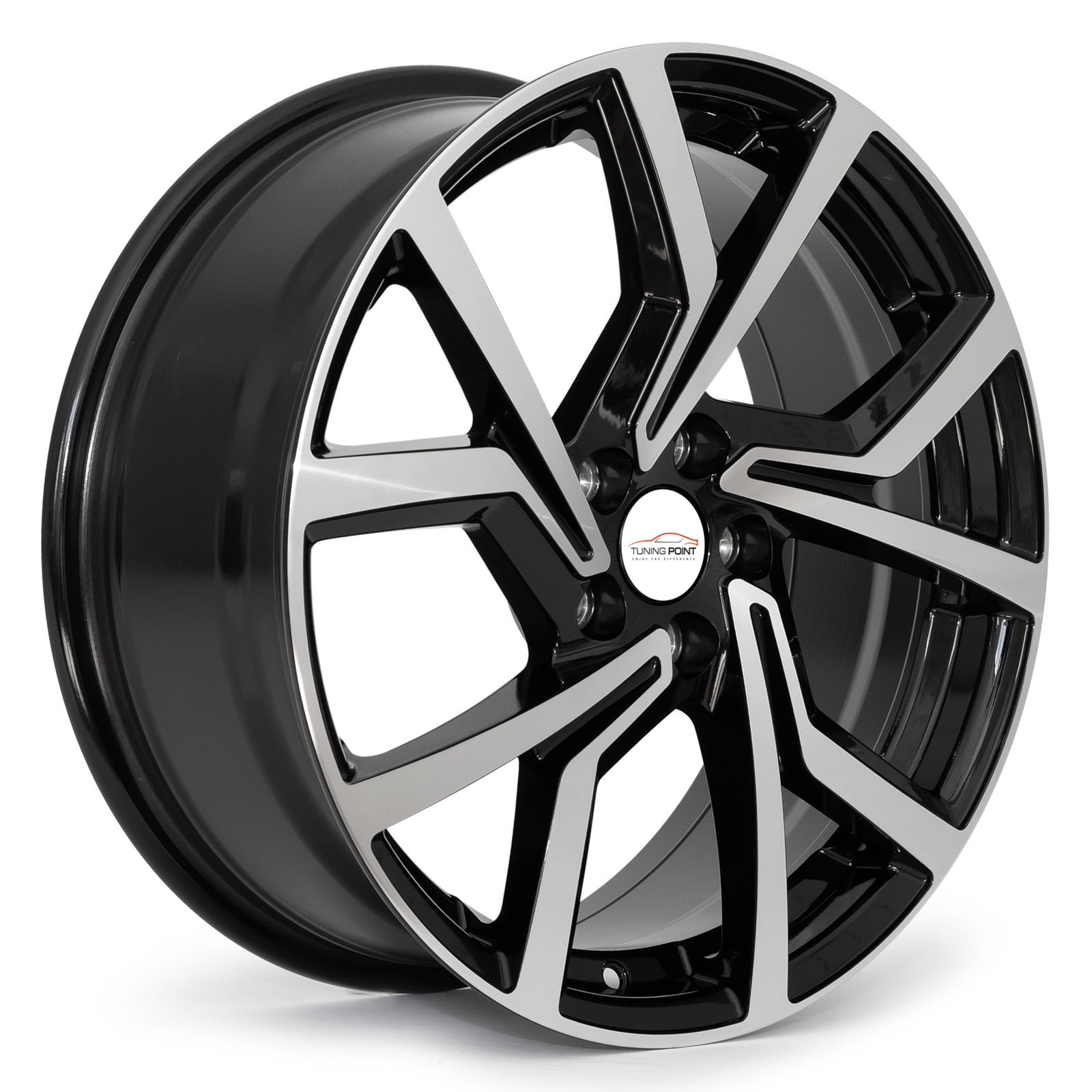 Set 4 Jante Auto Skoda/Vw/Seat R17 7X17 5X100 Et 40/57.1 Negru Polish ...