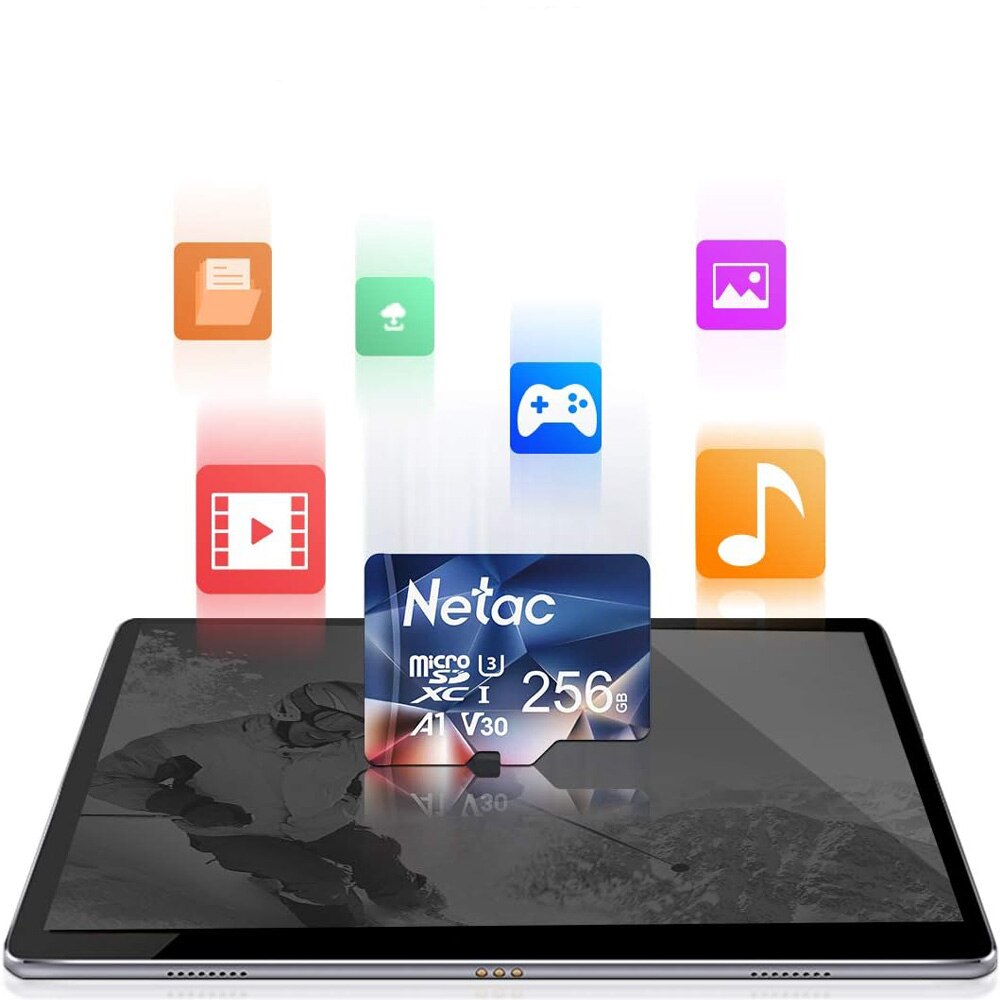 Card de memorie Netac microSDXC, 256GB, 100MB/s, A1, Class 10, UHS-I ...