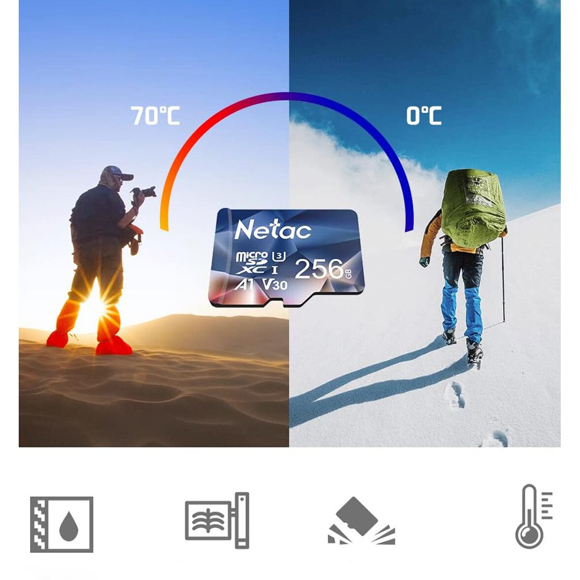 Card de memorie Netac microSDXC, 256GB, 100MB/s, A1, Class 10, UHS-I ...