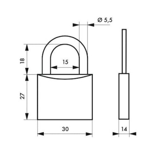 Lacat cu cheie, 30 mm, rac - eMAG.ro