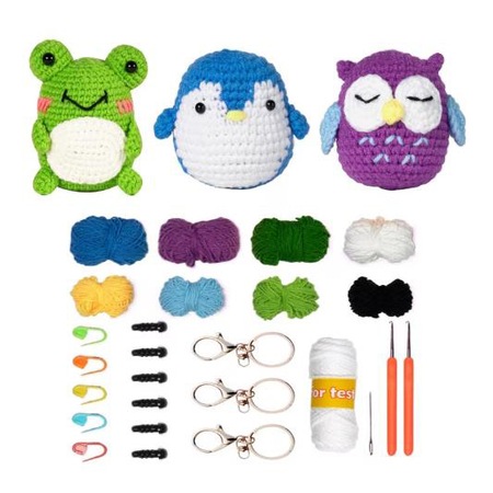 Set 3 papusi crosetate, AEWOYAD, Multicolor - eMAG.ro