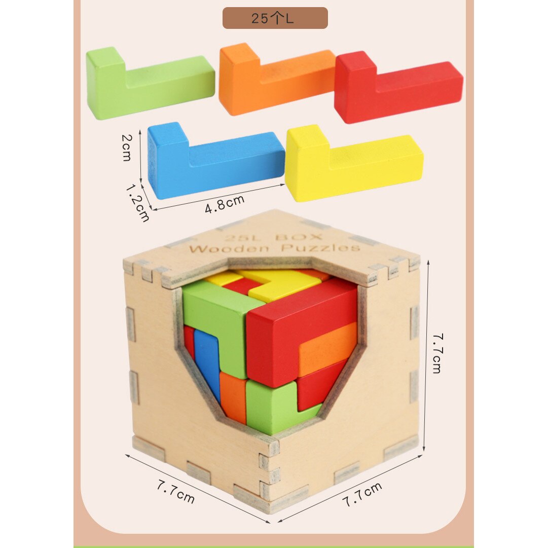 Cub Tetris, 25 de piese, 7 x 7 x 7 cm +4ani - eMAG.ro