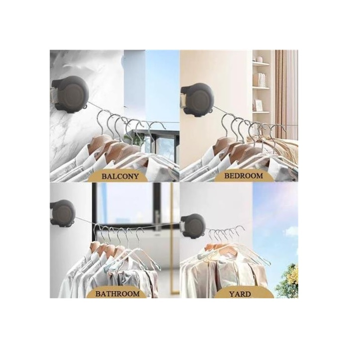 Uscator de rufe retractabil cu 2 sarme, 2 x 15 m, gri Vivo WL2321 - eMAG.ro