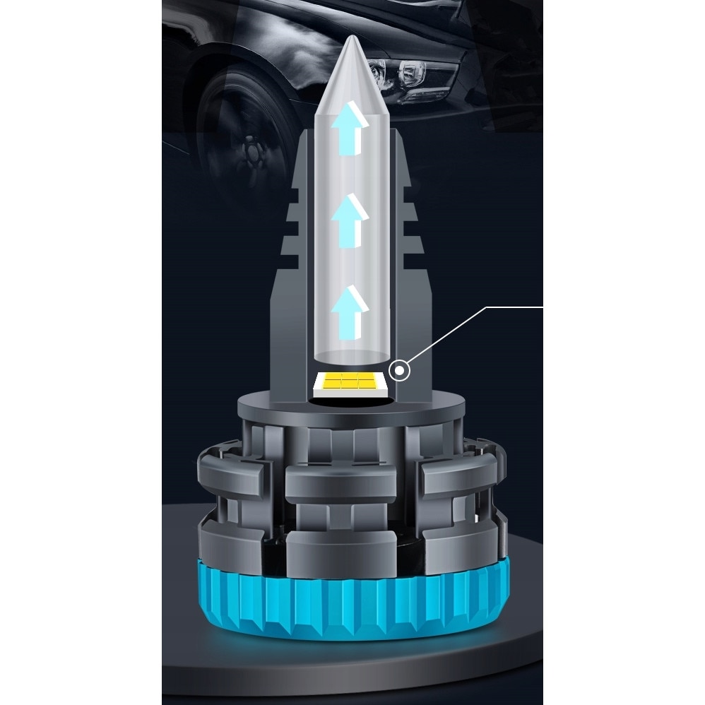 Set 2 becuri LED Q9 H7, XSTORM®, 26000 lm, 120 W, CUART, CHIP CPS 3570 ...