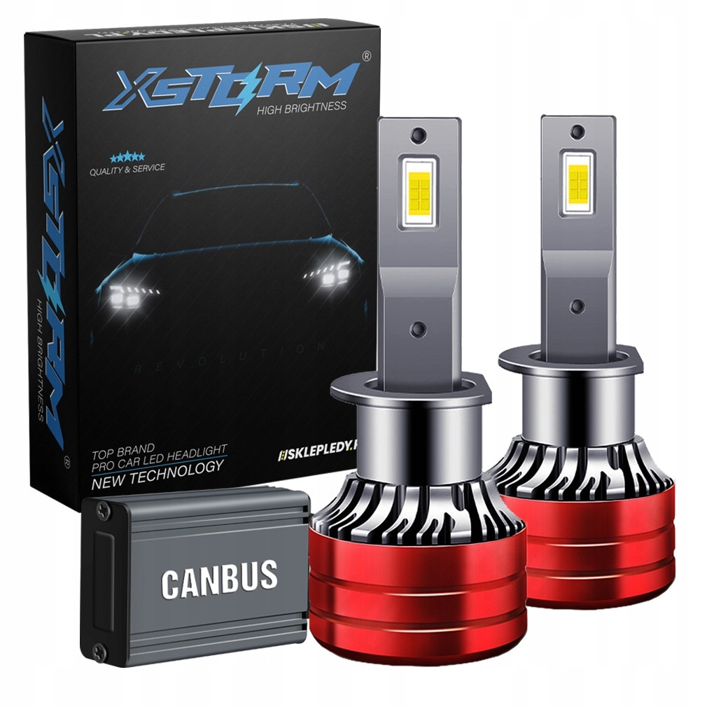 Set 2 Becuri Led Auto H1, Xstorm, P14.5S, 120 W, 6000 K, 22000 Lm, 12 V ...