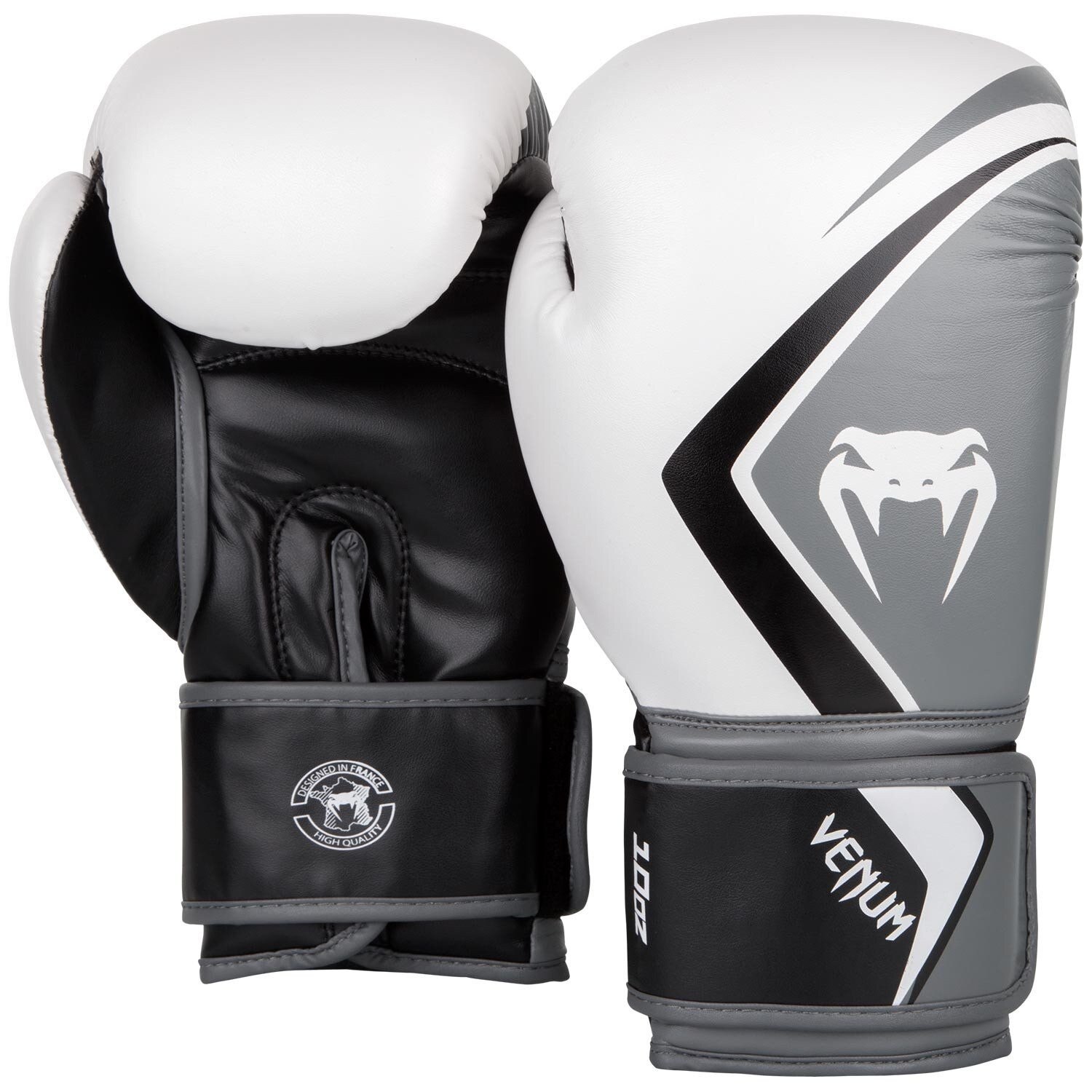 Manusi de box Contender 2.0, Venum, Piele ecologica, Alb/Gri, Marime 10 ...