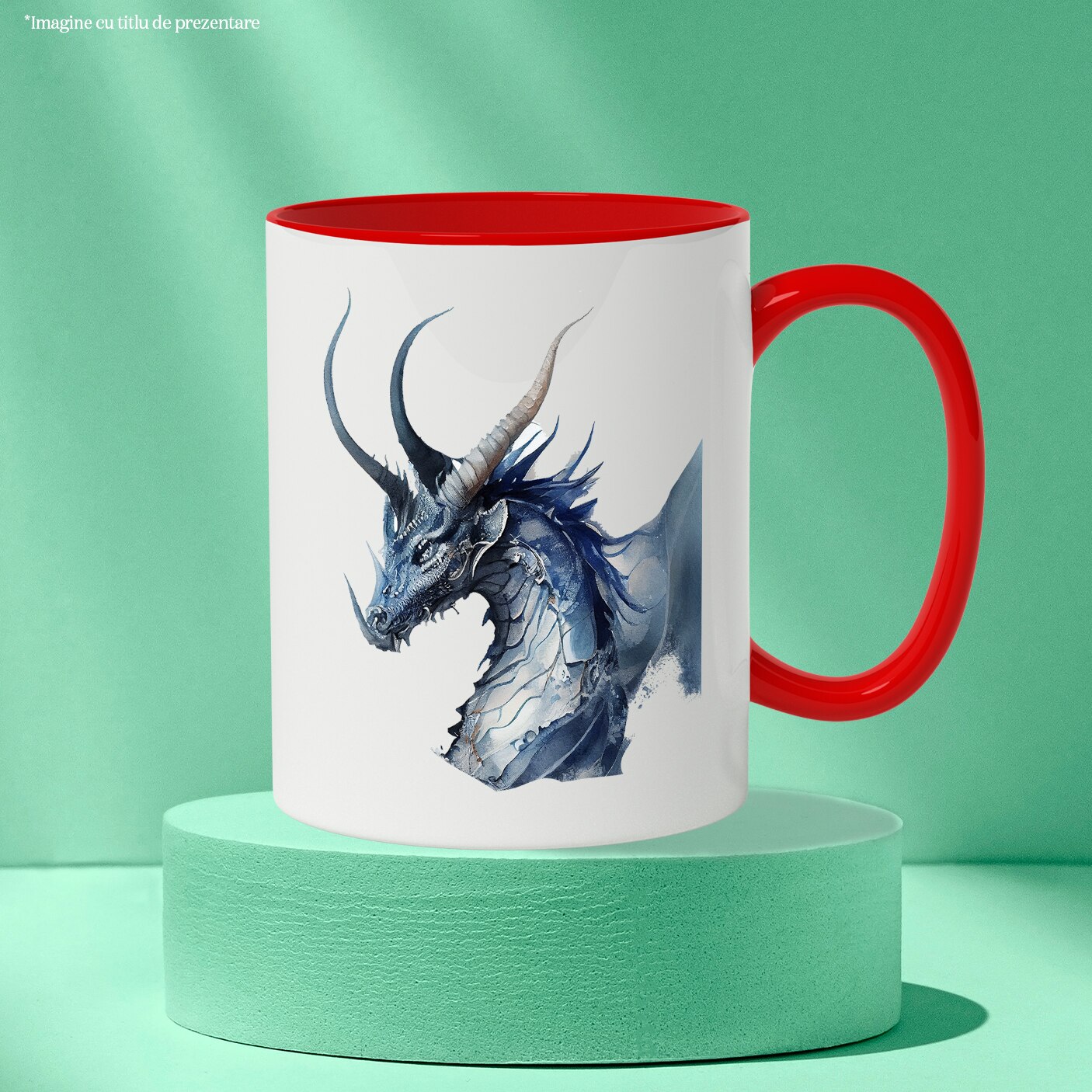 Чаша с леден дракон големи рога карикатури деца абстрактни дизайни многоцветна 330 Ml с