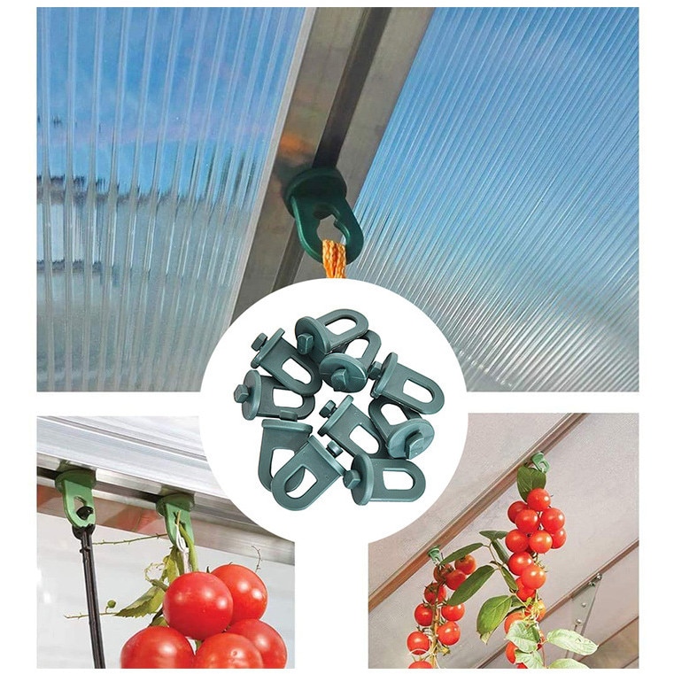 Set 10 cleme pentru sera, Plastic, Verde - eMAG.ro