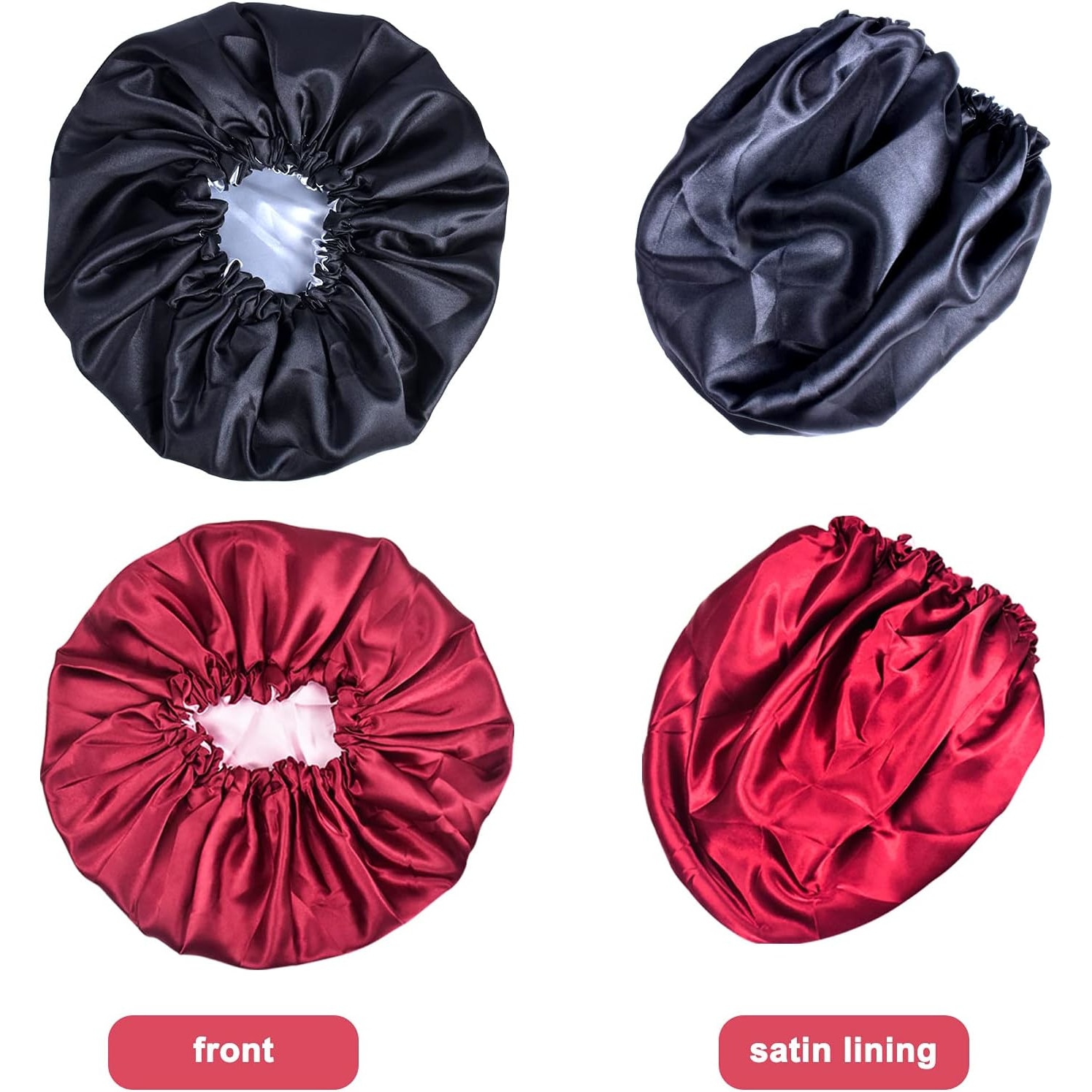 Set 2 casti protectie par, Sunmostar, Satin, Negru/Visiniu - eMAG.ro