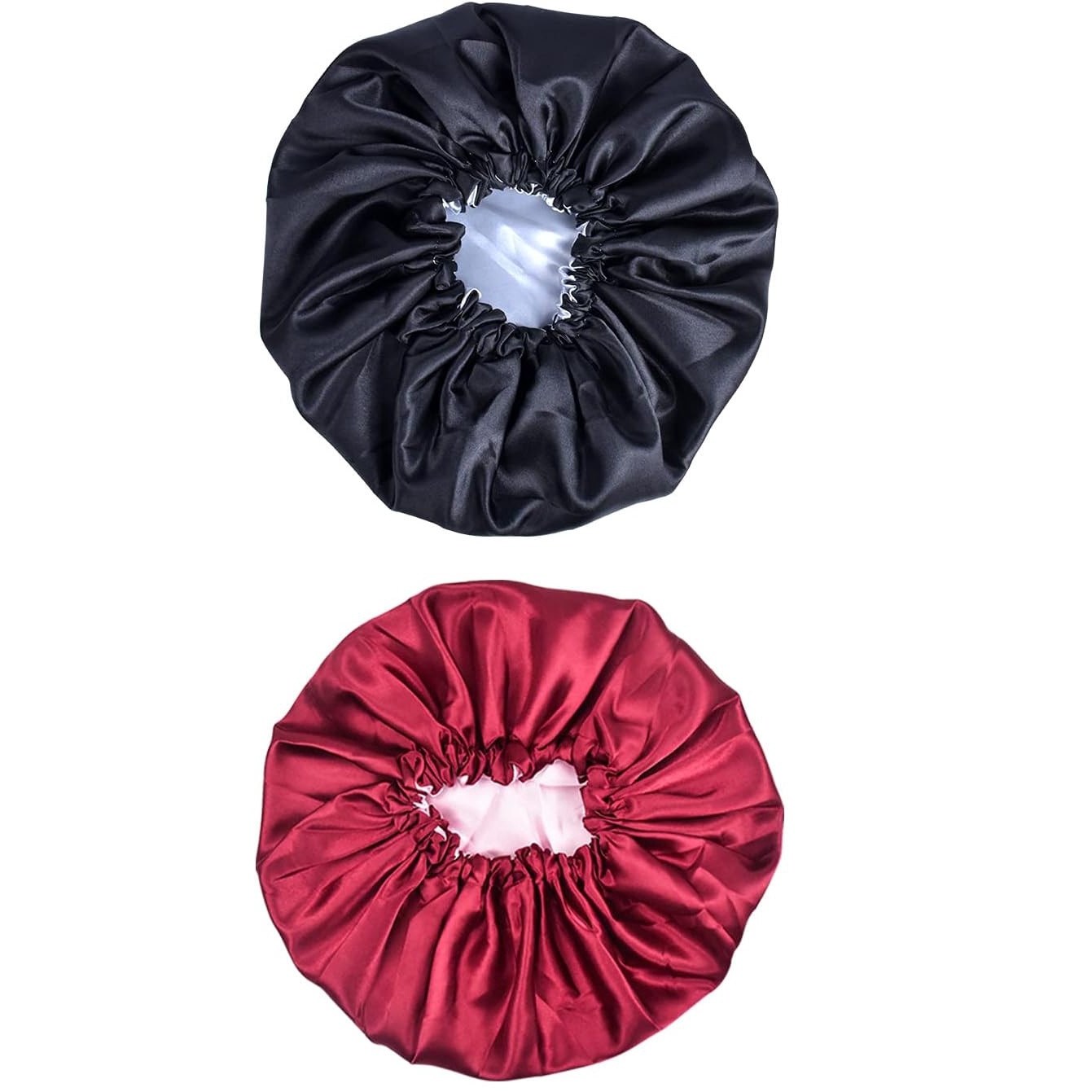 Set 2 casti protectie par, Sunmostar, Satin, Negru/Visiniu - eMAG.ro
