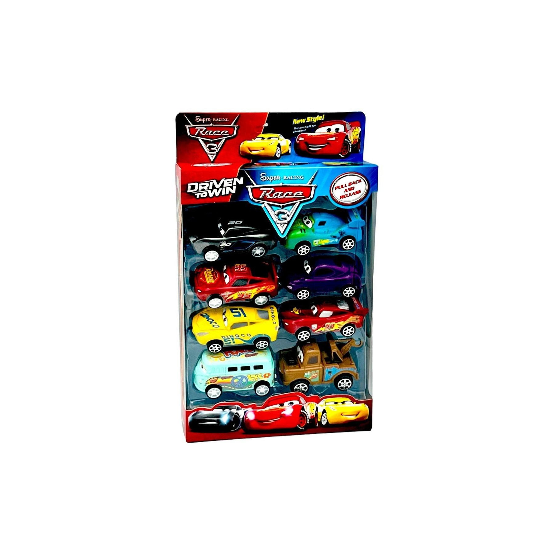 Set 8 masini racing cars cu Fulger McQueen - eMAG.ro