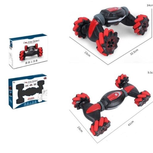 Masinuta electrica rotativa, Cu telecomanda si ceas de mana, Rosu - eMAG.ro