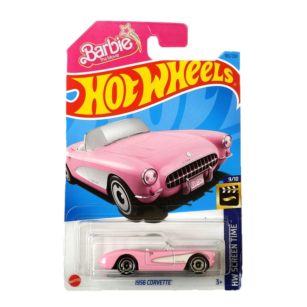 Masinuta metalica Hot Wheels, 1956 Corvette, Barbie, Roz, 1:64 - eMAG.ro