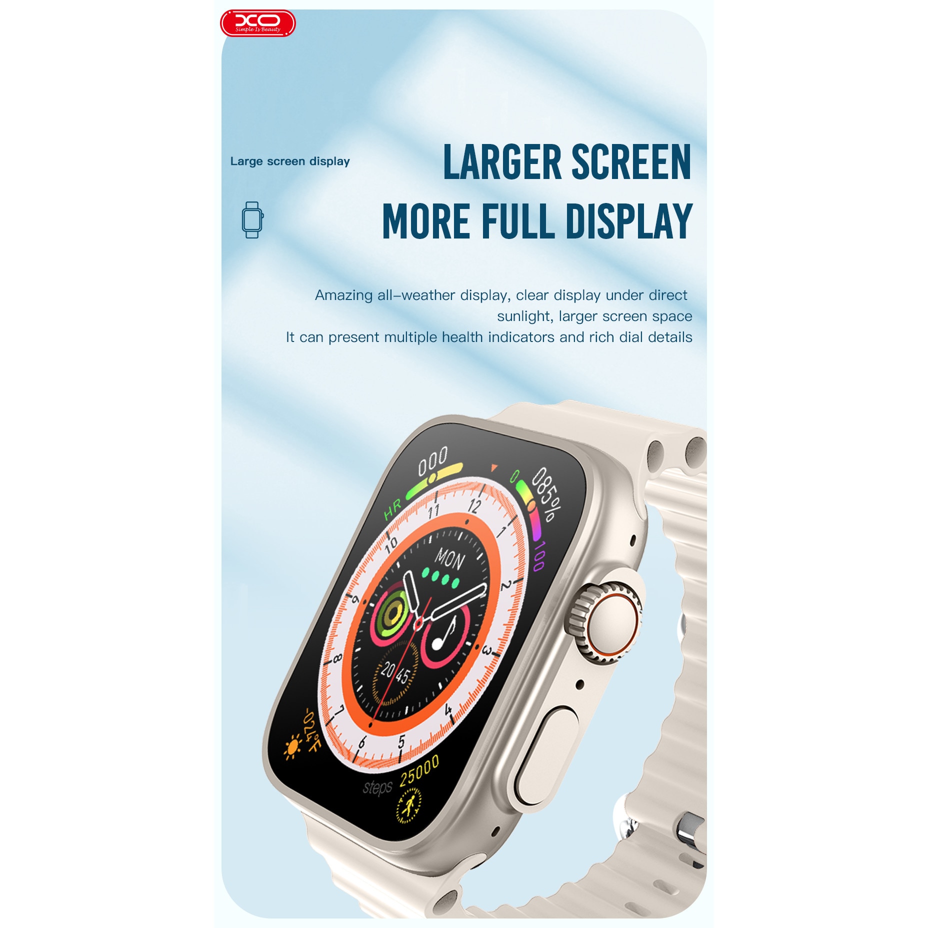 Ceas Smartwatch XO, M8 Ultra, alb - eMAG.ro