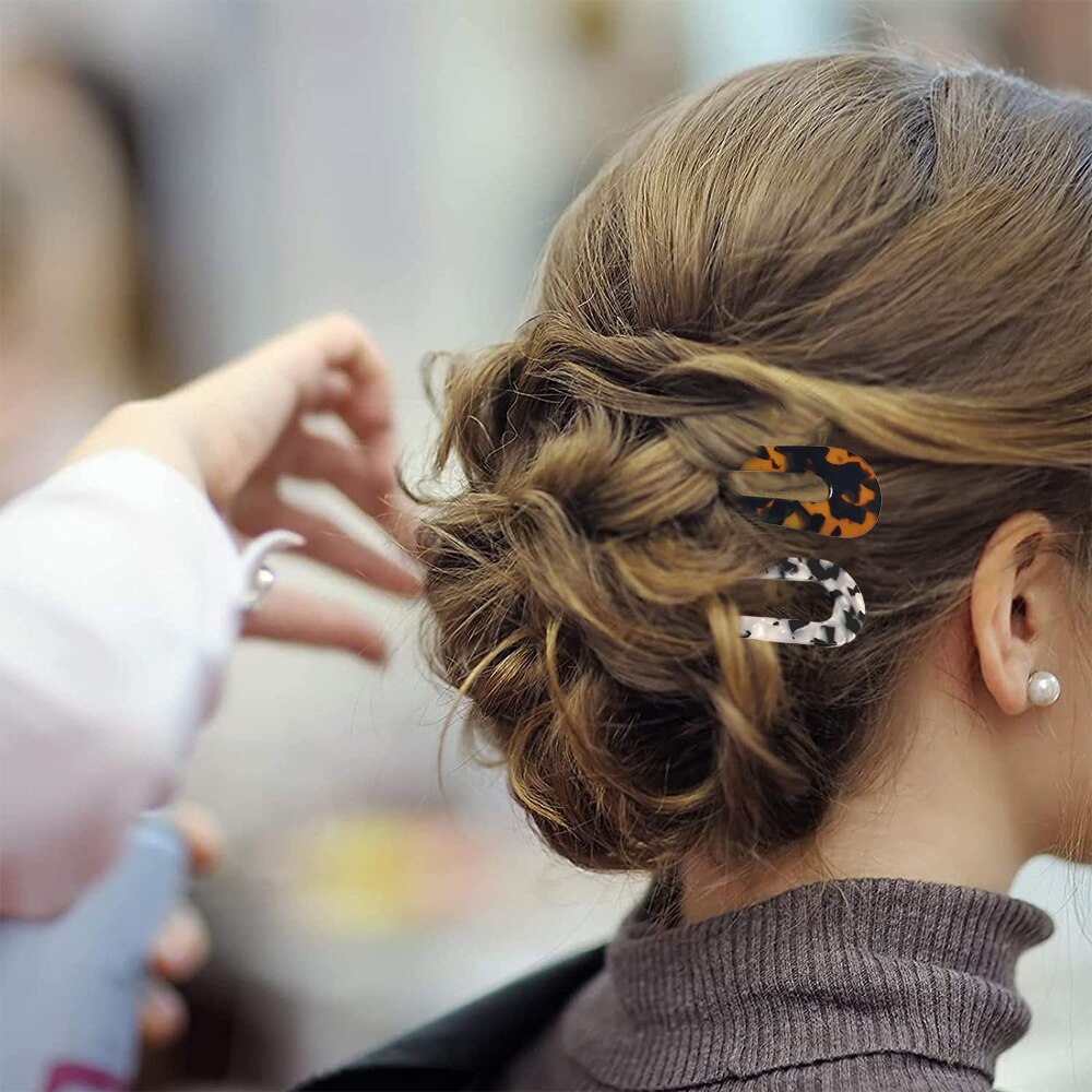 Set 4 agrafe de par pentru coc, Plastic, Maro/Bej - eMAG.ro