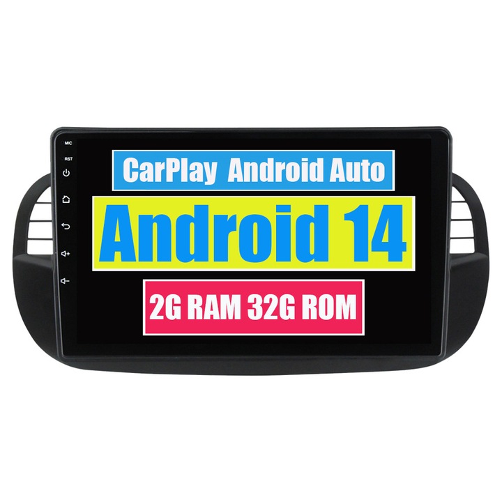 Navigatie GPS pentru Fiat 500 2007-2016 CarPlay Android Auto Stereo ...