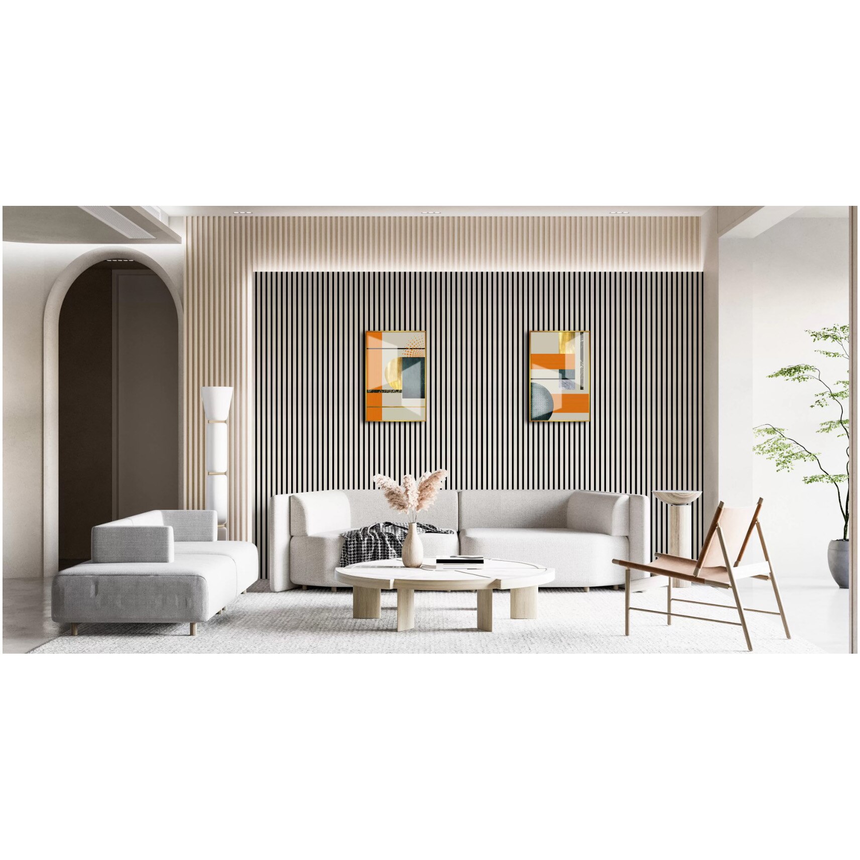 Panou riflaj acustic decorativ cu design UnicSPot 7150105, MDF, 1.44 ...