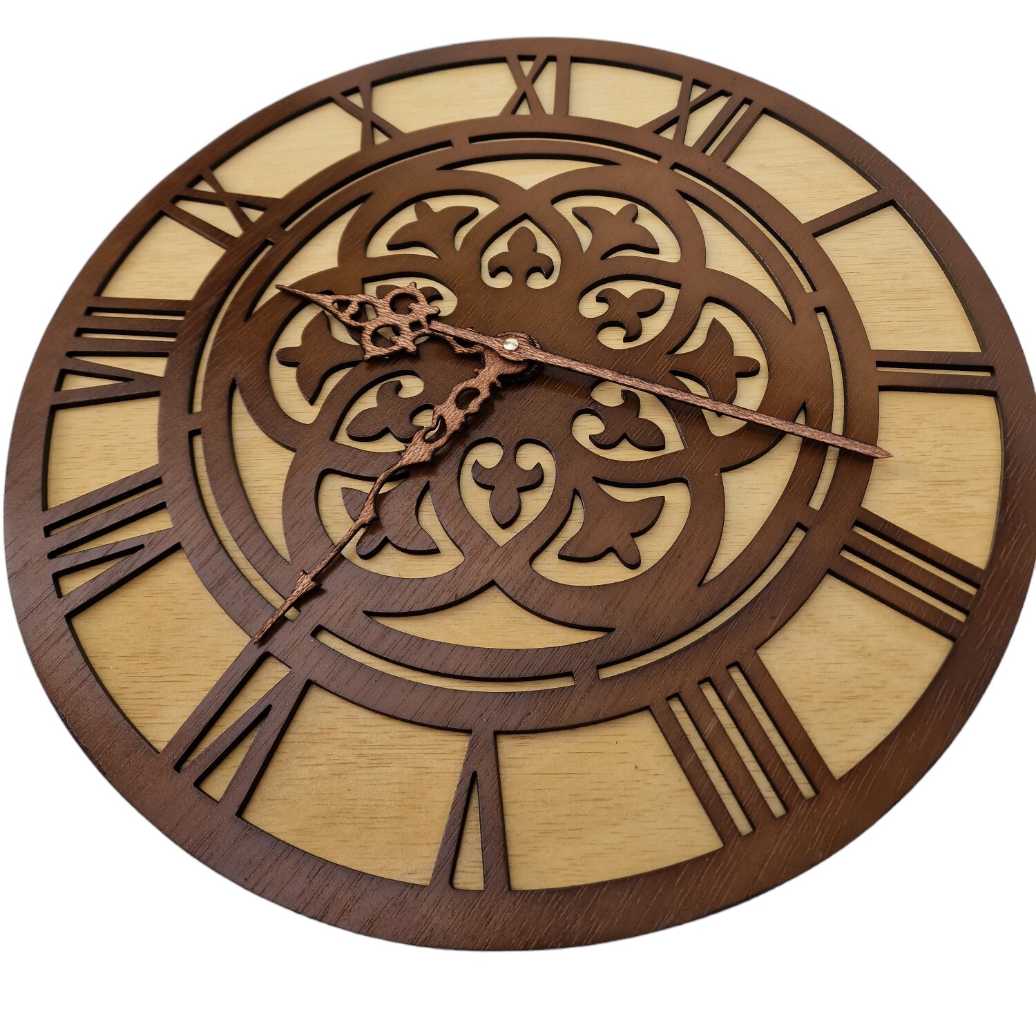 Ceas de perete Roman, lemn, diametru 60 cm - eMAG.ro