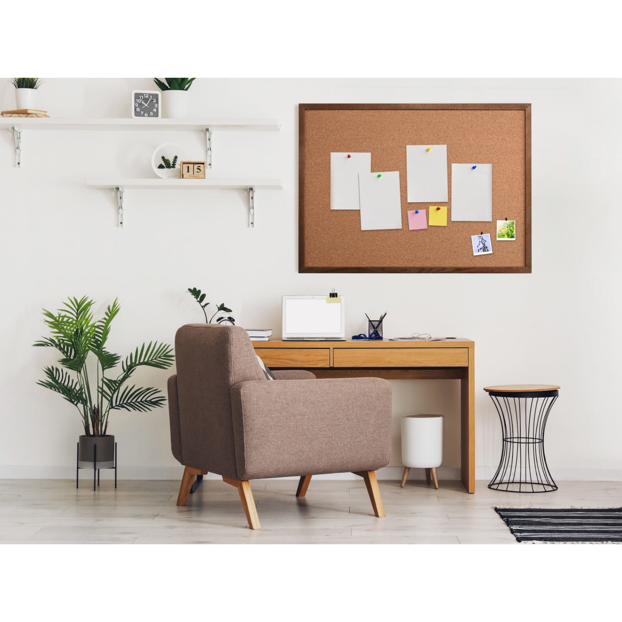 Tabla de pluta cu rama de lemn, Postergaleria, 50 x 70, cm, Maro - eMAG.ro