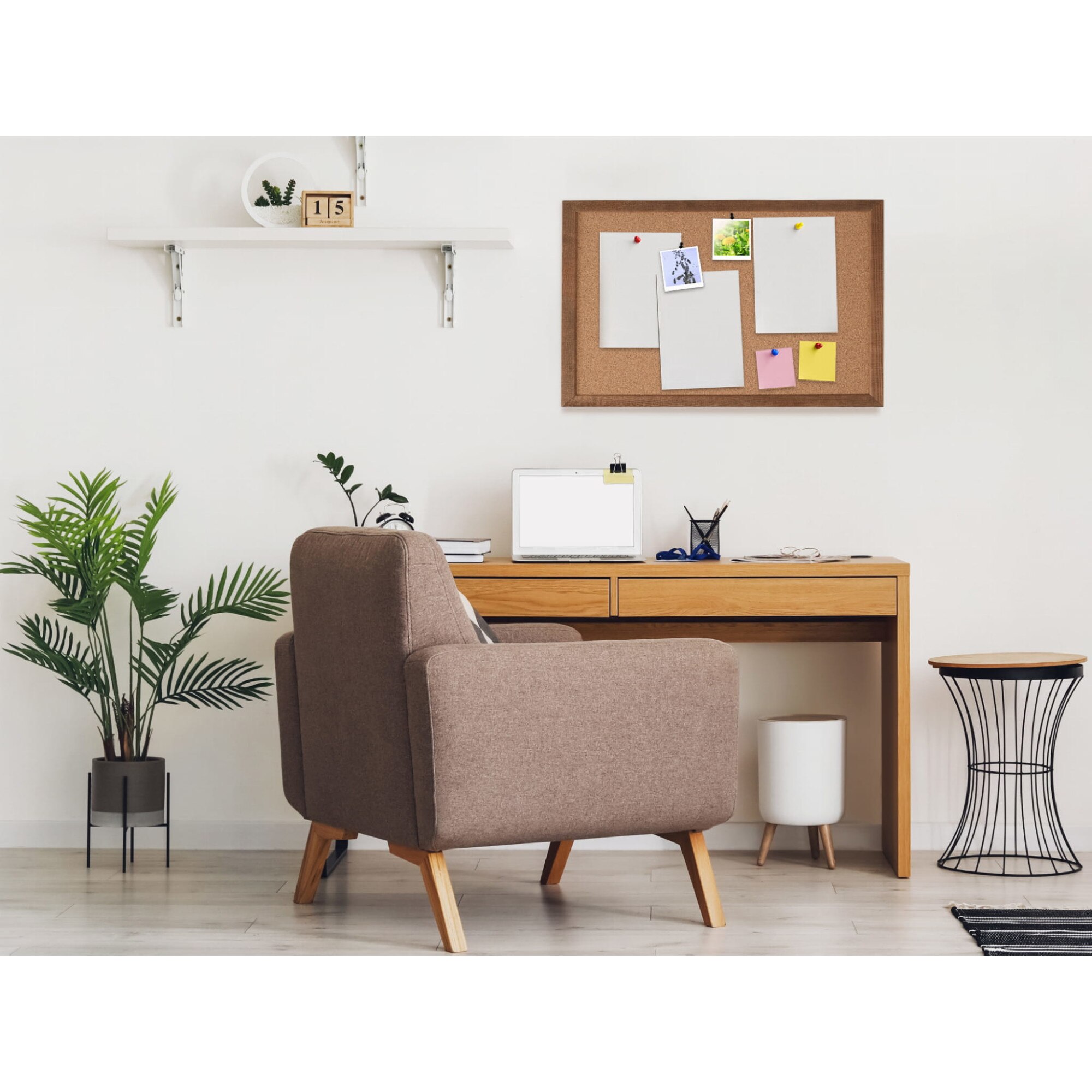 Tabla de pluta cu rama de lemn, Postergaleria, 40 x 60, cm, Maro - eMAG.ro