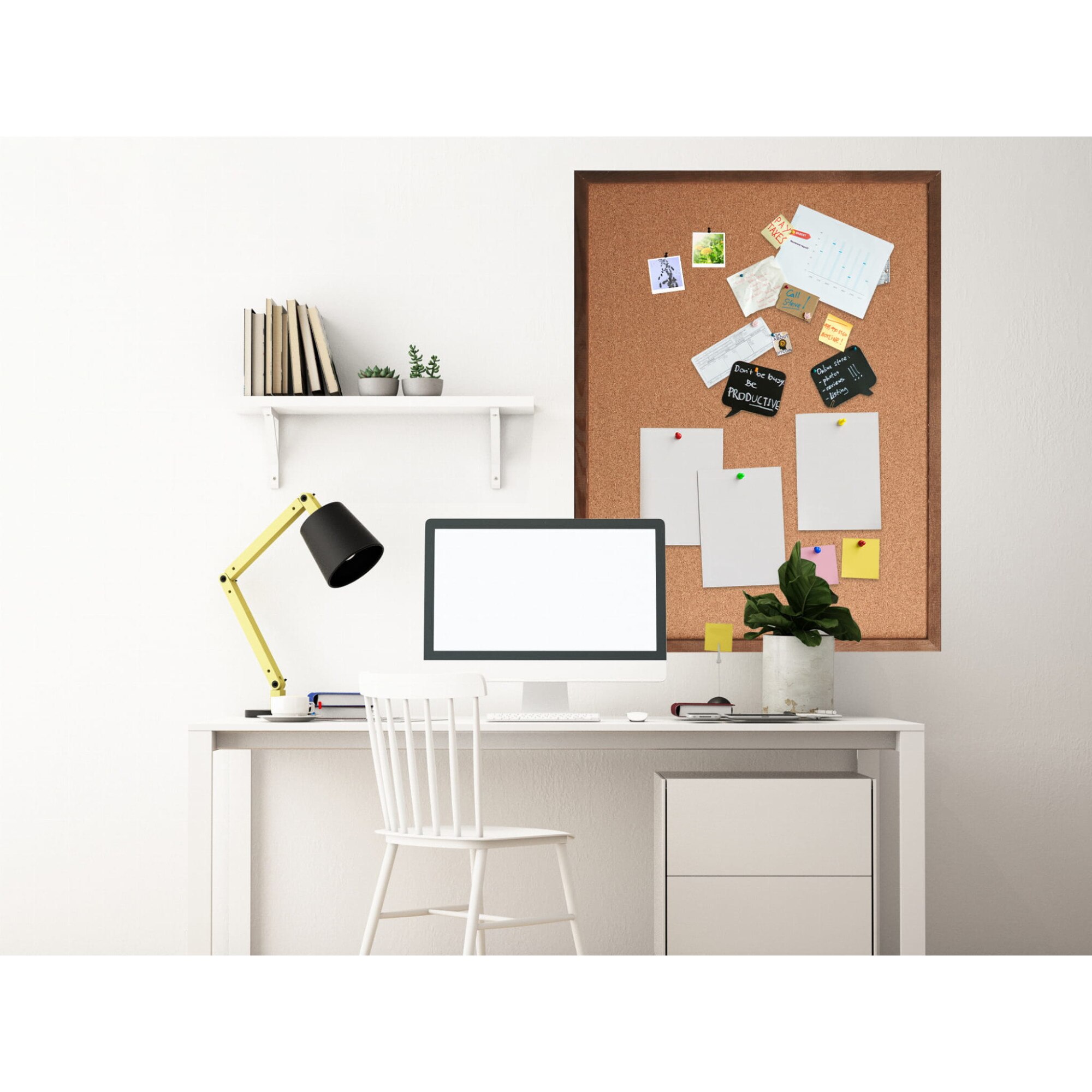 Tabla de pluta cu rama de lemn, Postergaleria, 70 x 100 cm, Maro - eMAG.ro