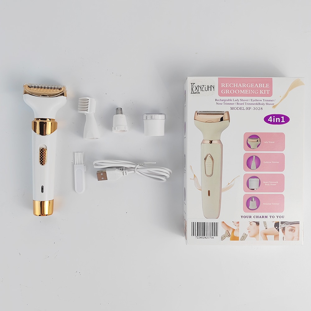 Комплект епилатор 4 в 1 за жени, LXNZUHN, подходящ за косми по краката, косми под мишниците ...