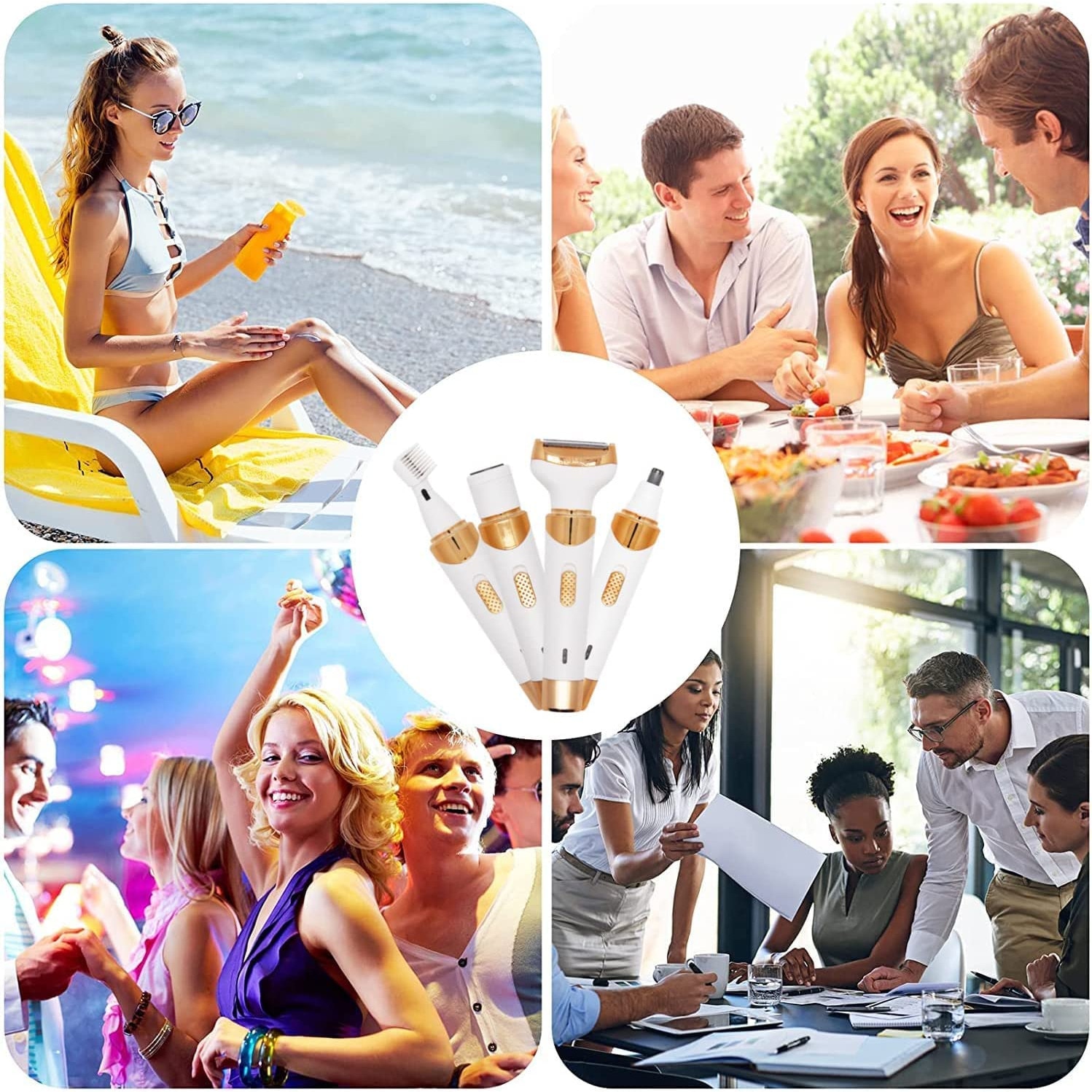 Set epilator 4 in 1 pentru femei, LXNZUHN, Potrivit pentru parul picioarelor, Parul axilei ...