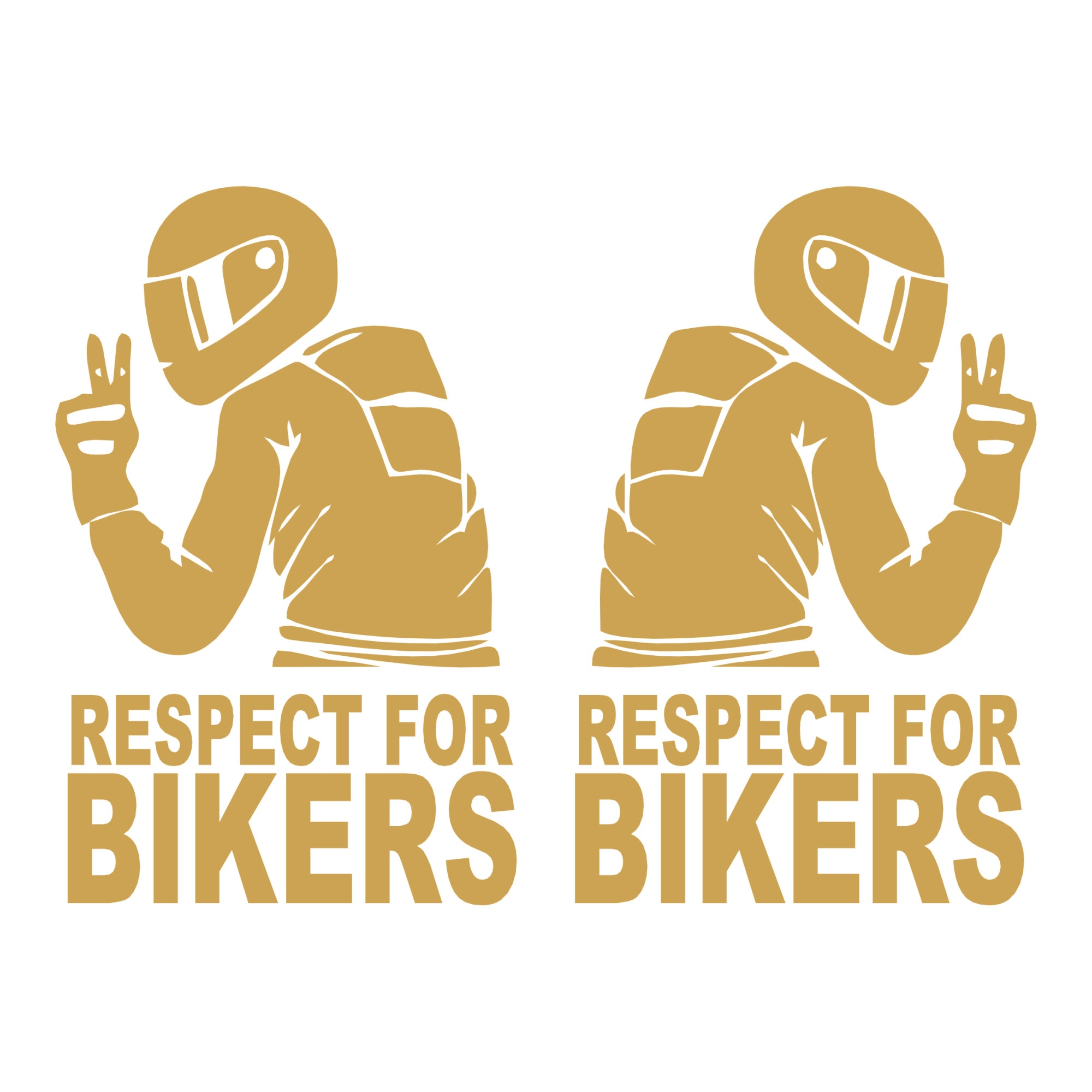 Set 2 stickere moto respect for bikers, 15cm x 10cm, gold - eMAG.ro