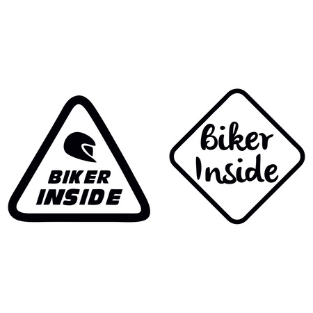 Set 2 stickere moto biker inside v3,15cm x 15cm, negru - eMAG.ro