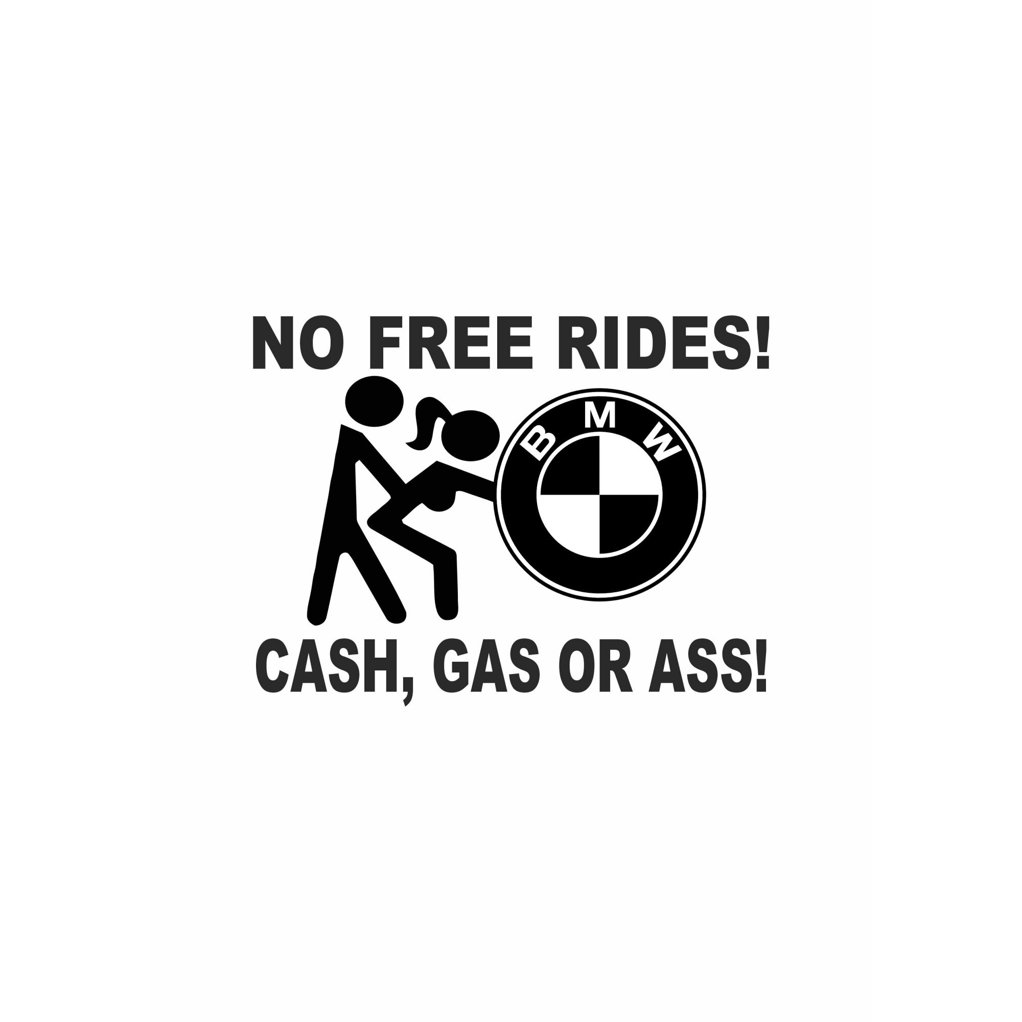 Стикер за кола BMW No Free Rides, 15 см - eMAG.bg