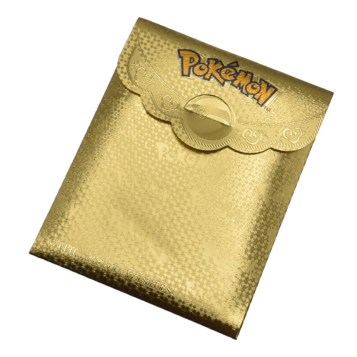 Plic 10 carti de colectie pokemon Gold, stone®, Fire Ball basic, Vmax ...