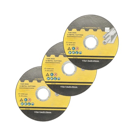 Set 3 panze disc flex pentru taiat otel, inox, fier 115x1.0x22mm, BUM ...