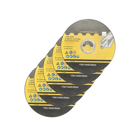 Set 5 panze disc flex pentru taiat otel, inox, fier 115x1.0x22mm, BUM ...