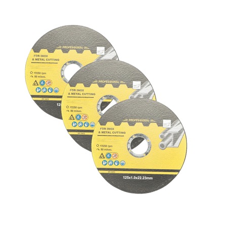 Set 3 panze disc flex pentru taiat otel, inox, fier 125x1.0x22mm, BUM ...