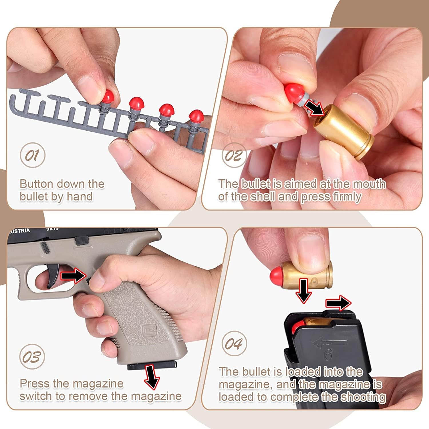 Set accesorii compatibile, pentru arme de jucarie Desert Eagle/M1911,1 ...