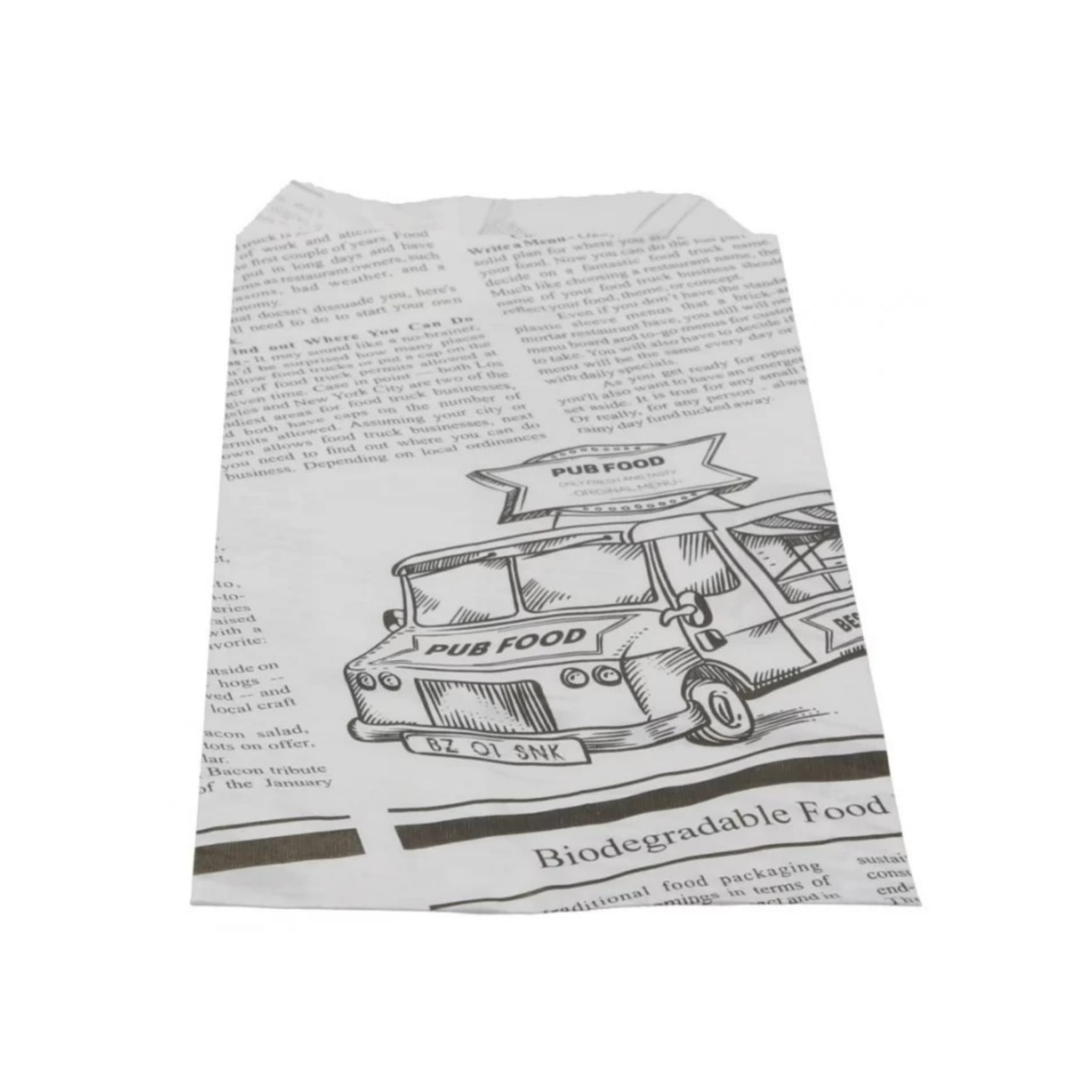 Pungi rezistente la grasimi model ziar, dimensiune 18x5x23 cm, 1000 buc ...