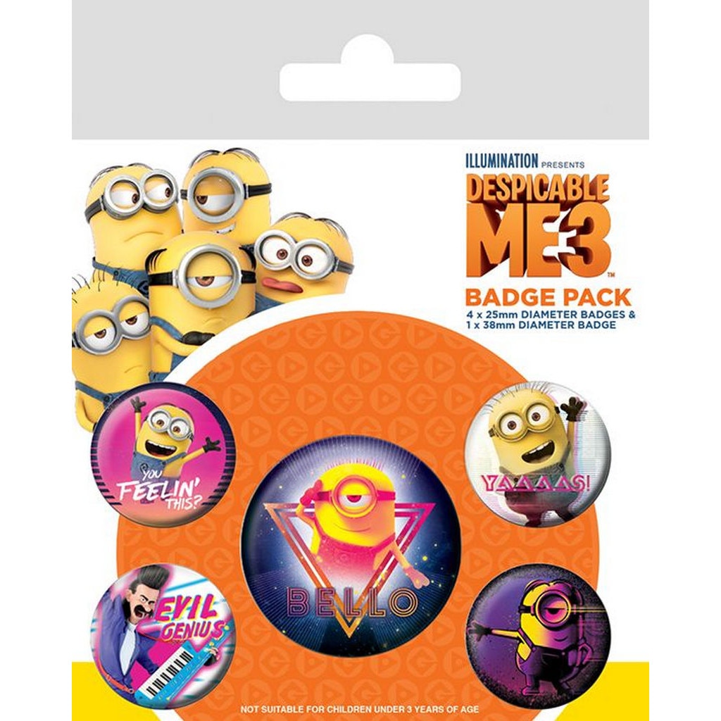 Set 5 insigne Pyramid - Despicable Me 3 - eMAG.ro