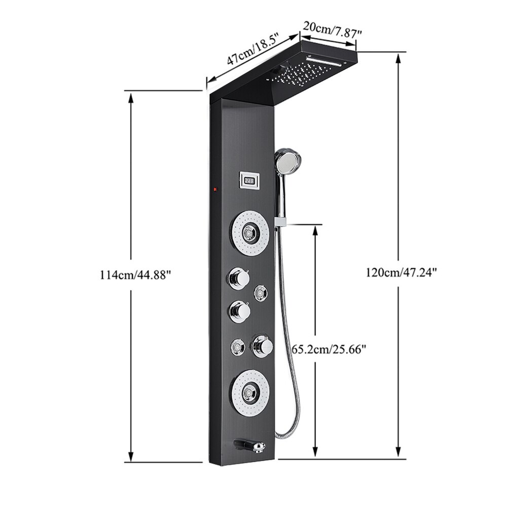 Panou de dus, Onyzpily, 8029, Lumina LED, Cascada, In perete ...