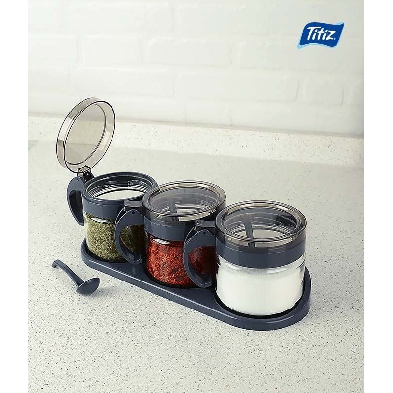 Set 3 borcane pentru condimente de 300 ML - eMAG.ro