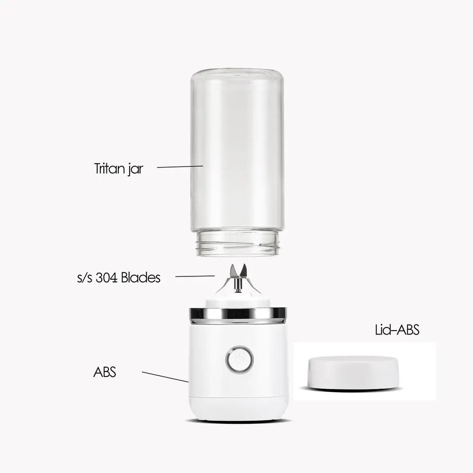 Mini Blender Portabil STARCREST SB-GN04WH, Multifunctional, Auto-curatare, Capacitate 380ml, 4 ...