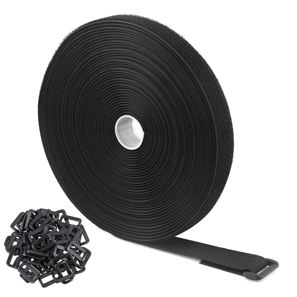 Banda organizare cabluri, 2 cm x 5 m, Negru - eMAG.ro