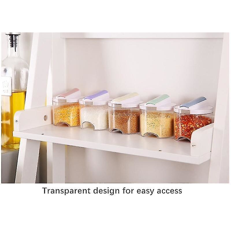 Set de 5 borcanase pentru a depozita condimentele, Plastic, Inocolor ...