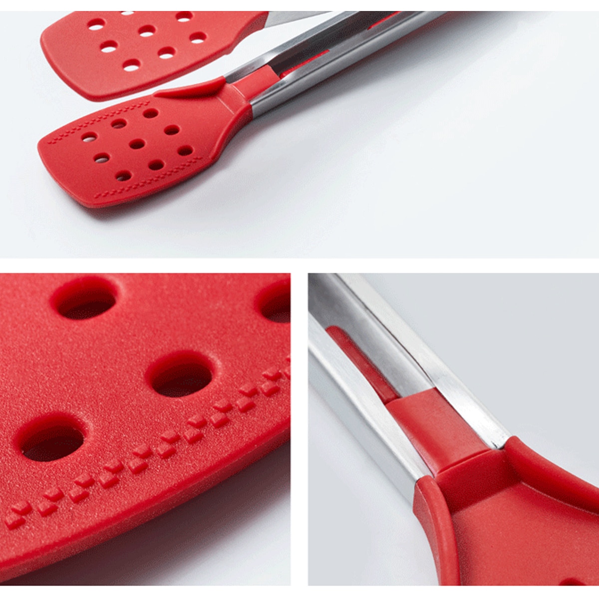 Set 2 clesti bucatarie, Mmgoqqt, Inox, Rosu/Argintiu - eMAG.ro