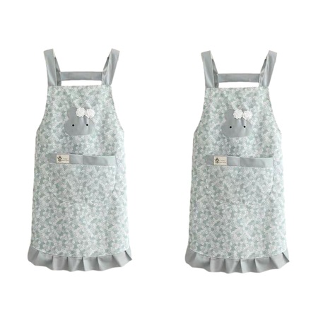 Set 2 sorturi de bucatarie, Mmgoqqt, Bumbac, Alb/Gri - eMAG.ro